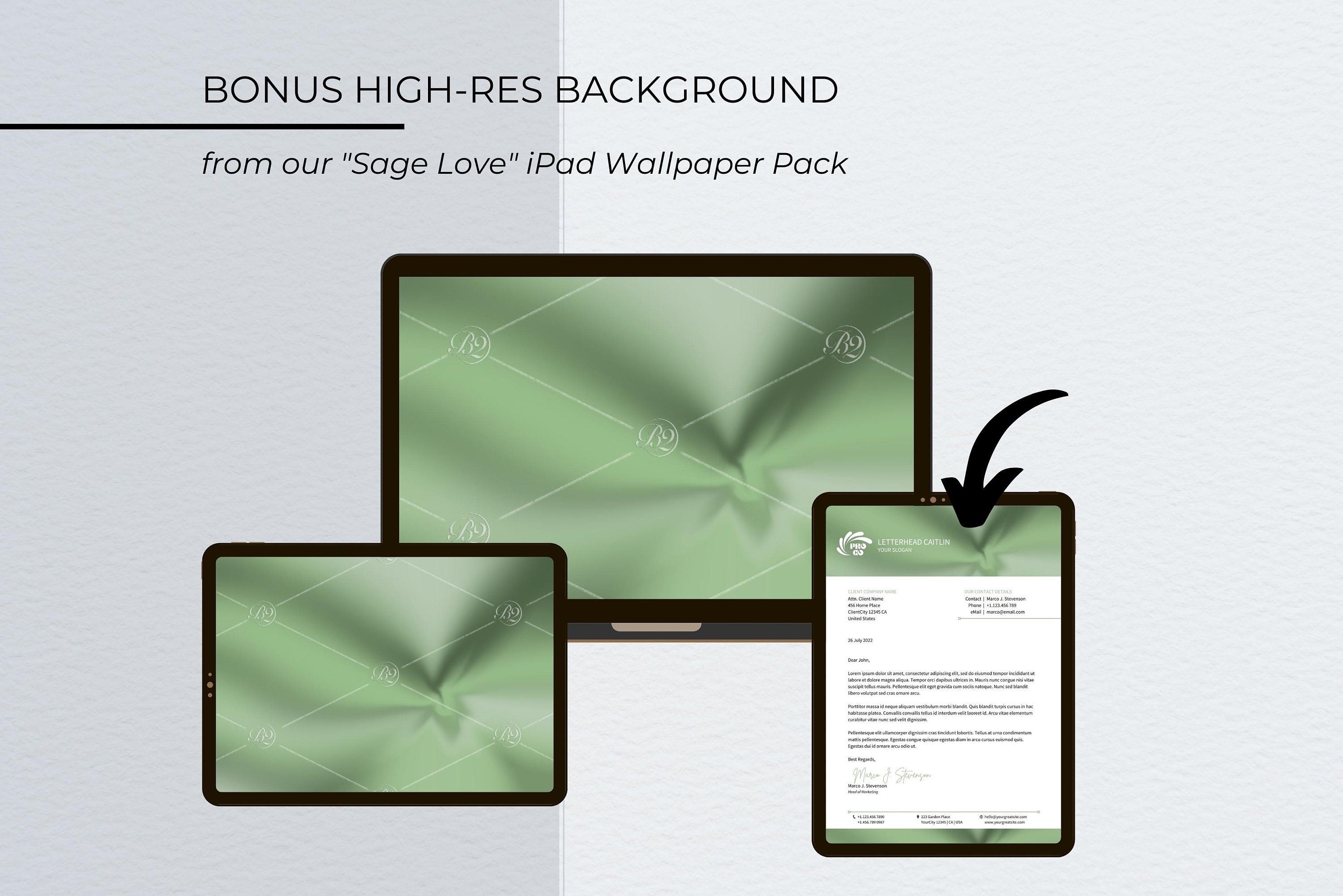 Letterhead Word+canva Template Bundle, Modern Editable Business ...
