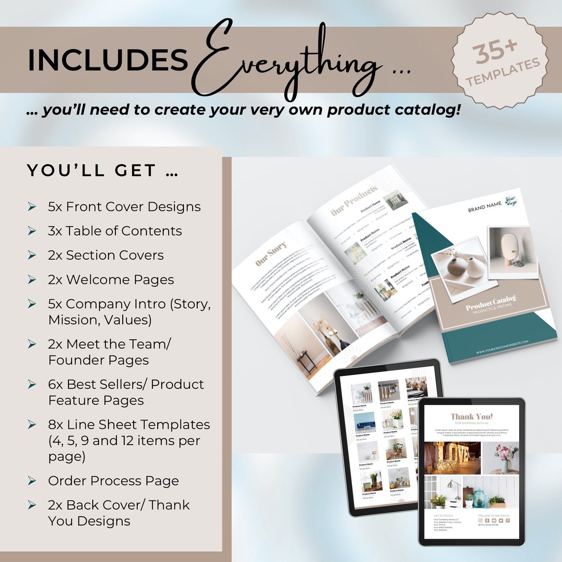 35 Editable Product Catalog & Line Sheet Templates Product Pricing ...
