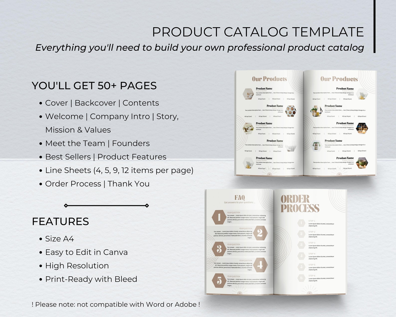 50+ Editable Product Catalog & Line Sheet Templates | Product Pricing ...