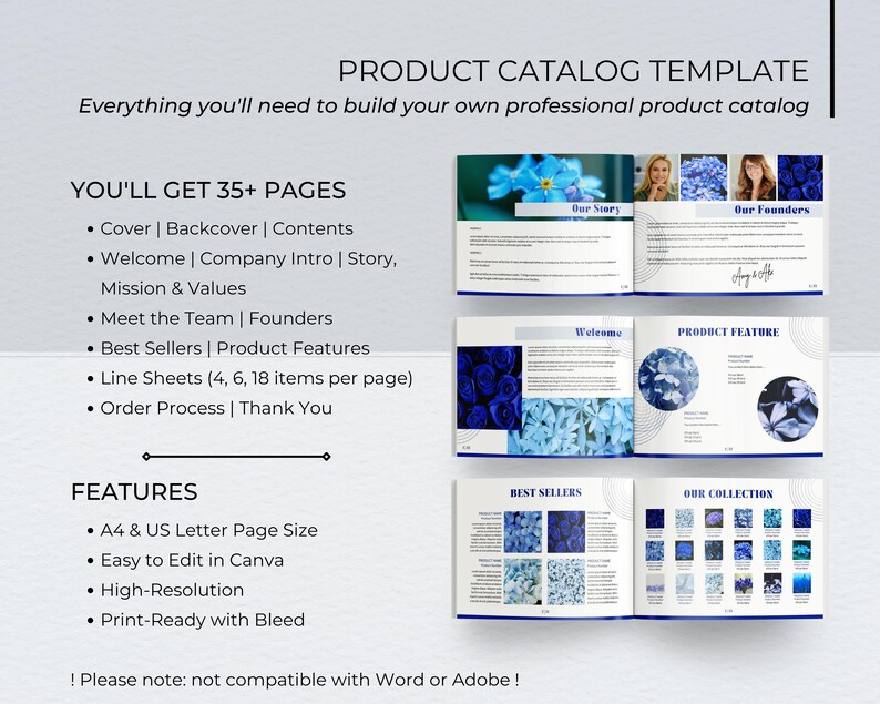 Editable Product Catalog Template | Canva Line Sheet Bundle - Etsy