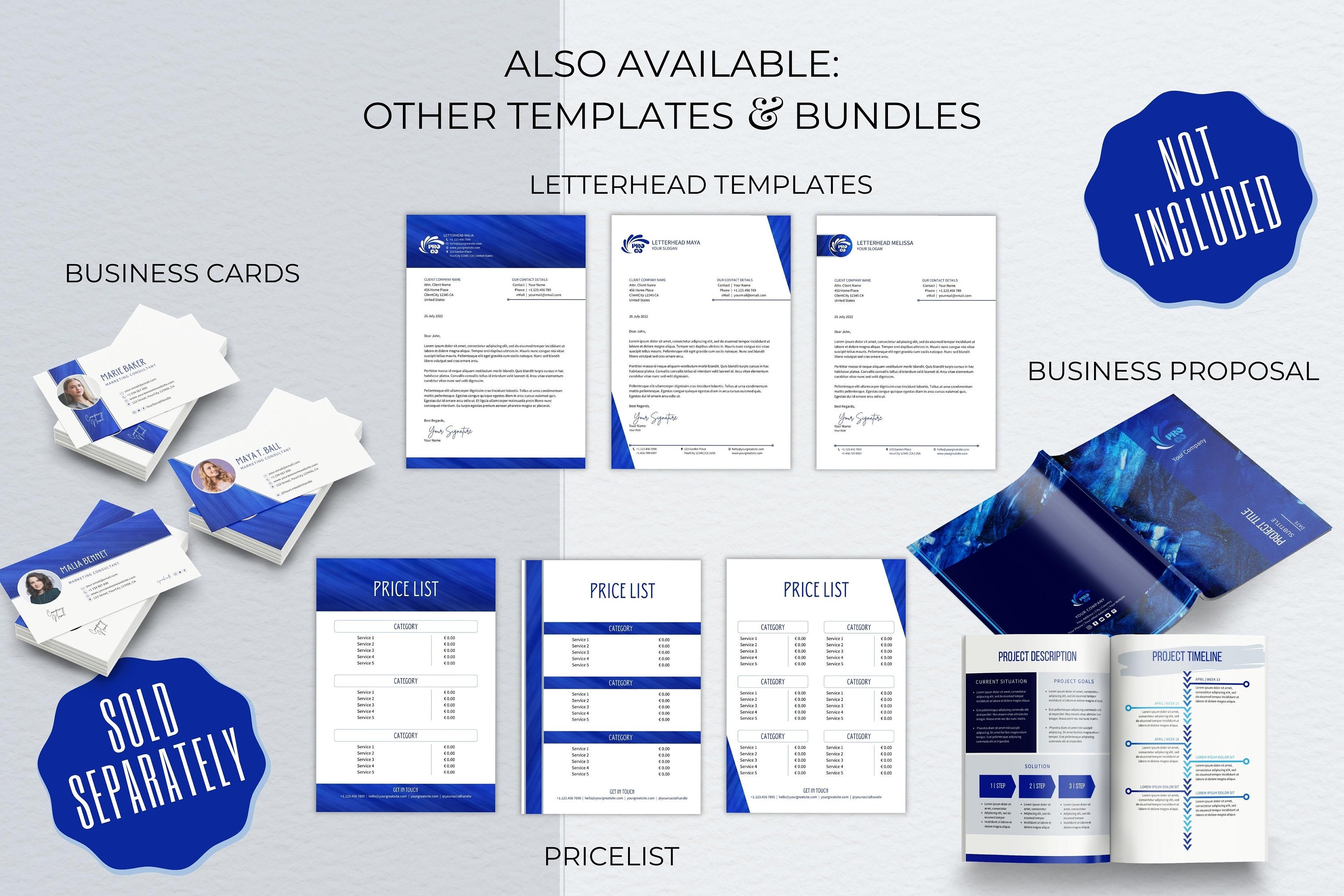 Invoice Word Template Bundle, Editable Custom Receipt, Sales Order ...