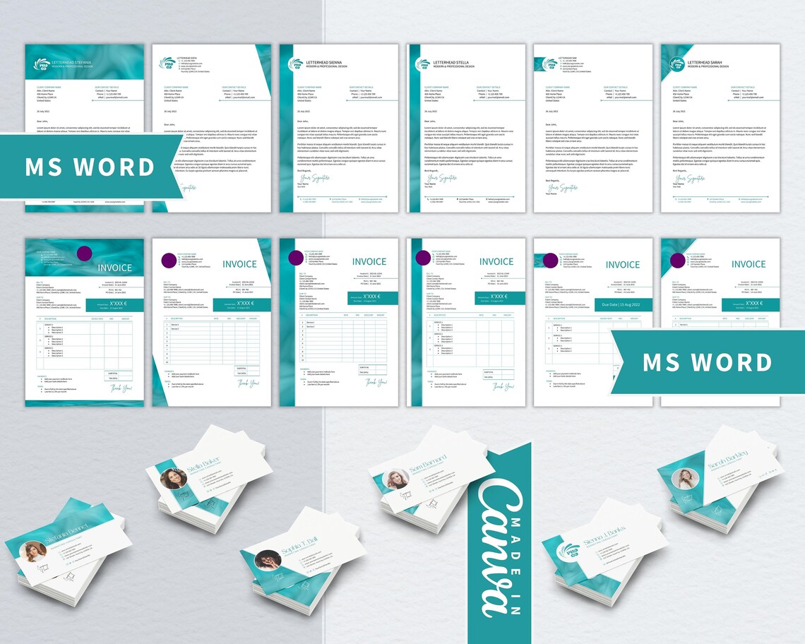 Starter Kit Editable Word Template Bundle Modern Business - Etsy