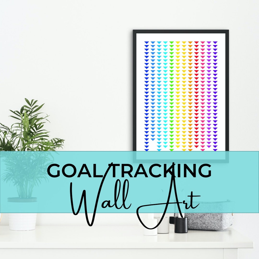 Goal Tracking Calendar Wall Art Printable | Goal Tracker | Yearly Goal ...