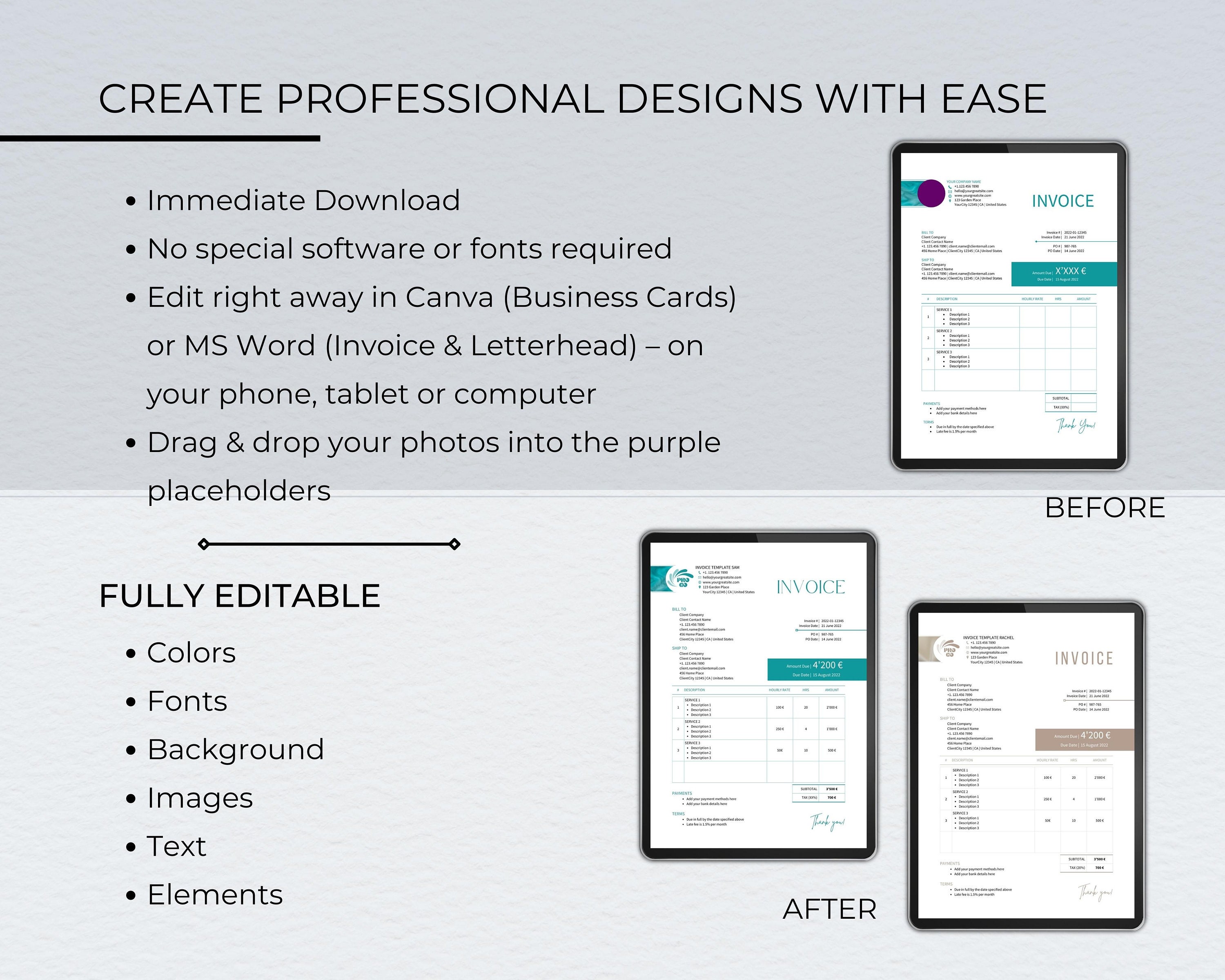 Starter Kit Editable Word Template Bundle Modern Business - Etsy