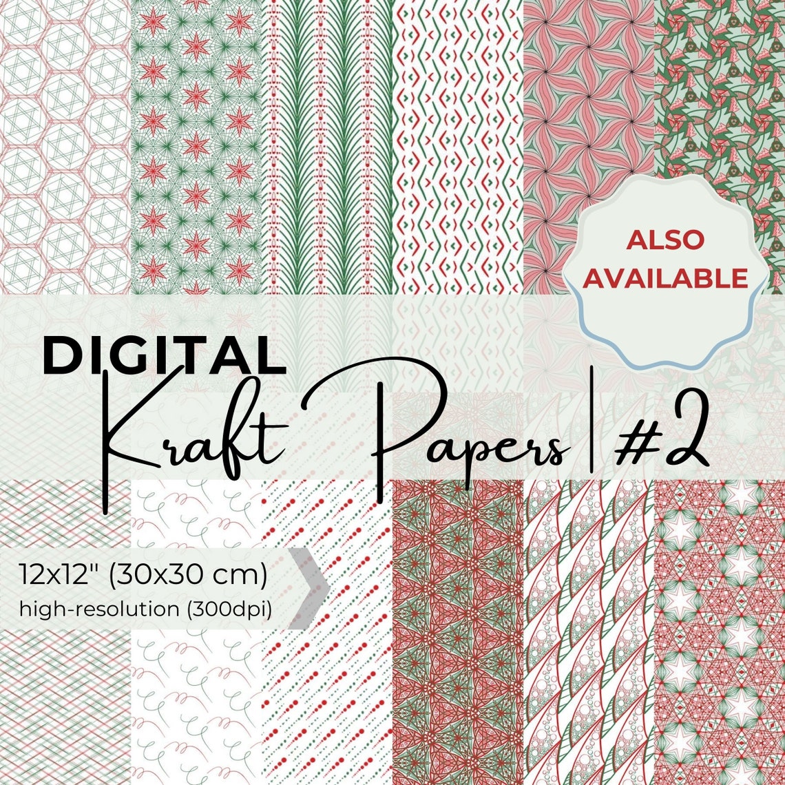 Kraft Digital Paper Digital Scrapbook Paper DIY Wrapping Paper ...