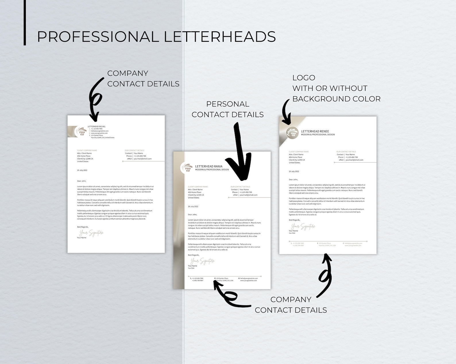 Starter Kit Editable Word Template Bundle, Modern Business Letterhead ...