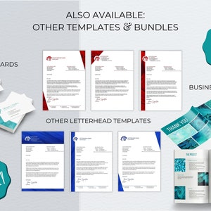Letterhead Canva Template Bundle, Modern Editable Business Letterhead ...