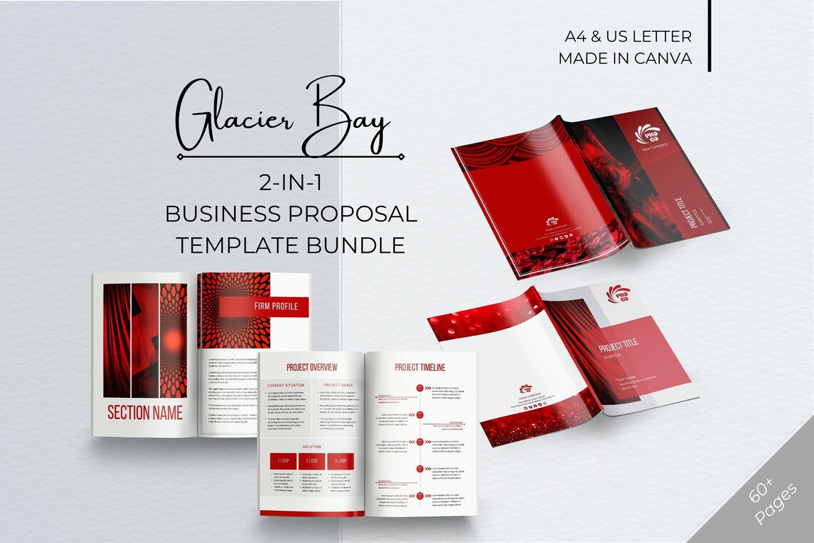 Business Proposal Template Bundle, 60+ Pages, Canva A4 & US Letter ...