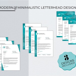 Letterhead Canva Template Bundle, Modern Editable Business Letterhead ...