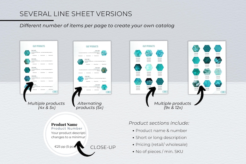 35+ Editable Product Catalog & Line Sheet Templates | Product Pricing ...