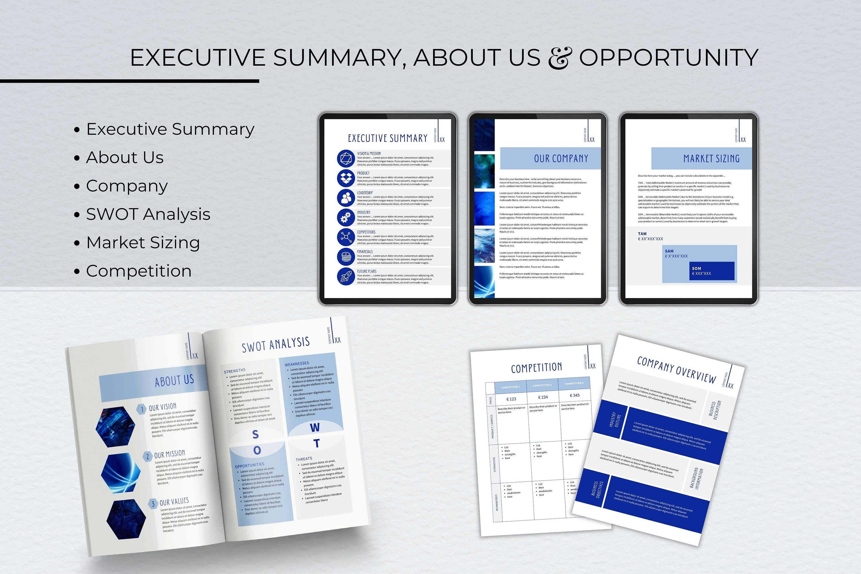 Business Plan Template, Professional Business Planner Proposal, Startup ...