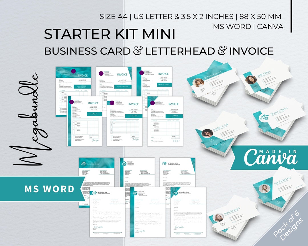 Starter Kit Editable Word Template Bundle, Modern Business Letterhead ...