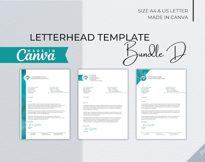 Digital Letterhead, Personal Letterhead Template, Business Letterhead ...