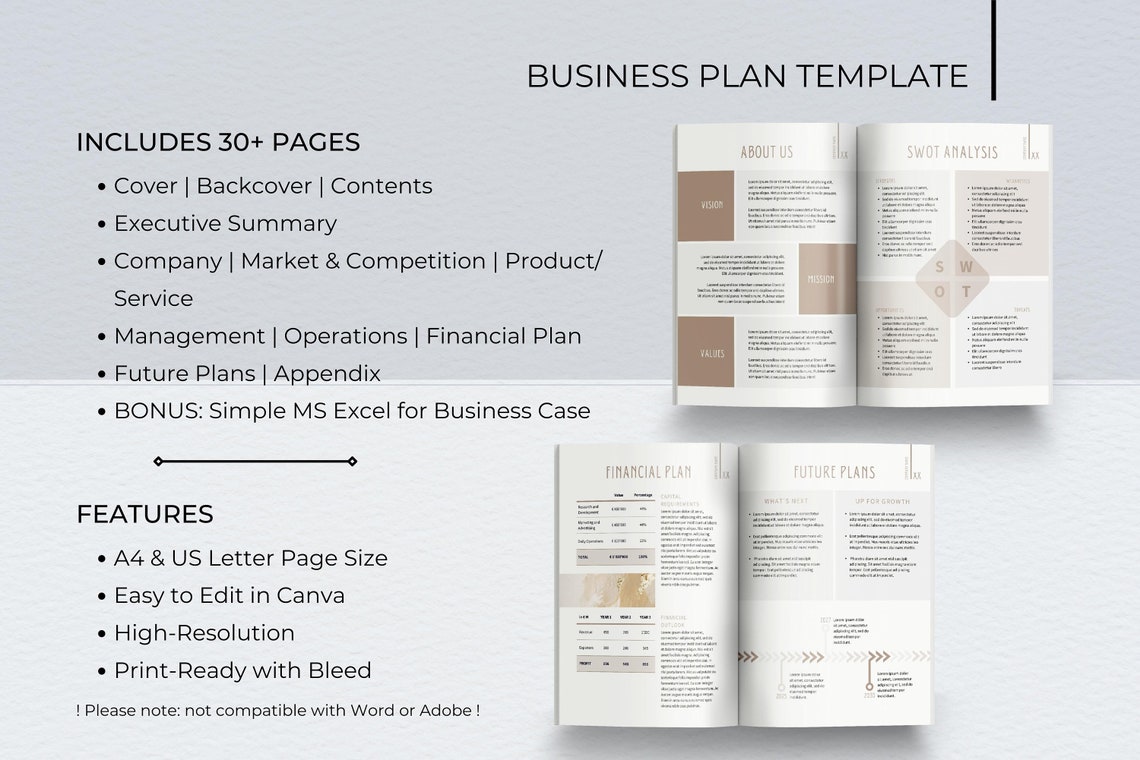 Business Plan Template, Professional Business Planner Proposal, Startup ...