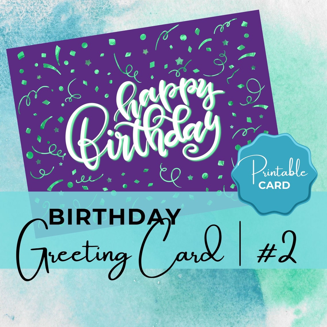 Printable Birthday Card Happy Birthday Card Digital Etsy Printable Birthday Card Happy Birthday Card Digital Etsy