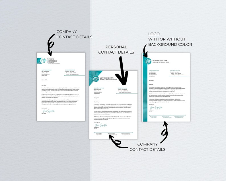 Letterhead Canva Template Bundle Modern Editable Business - Etsy