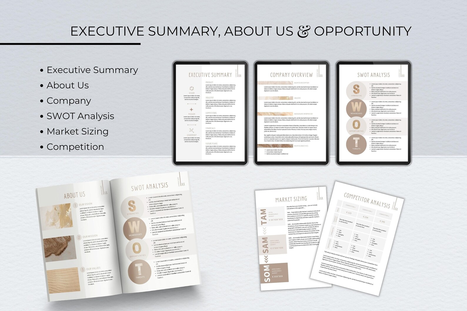 Business Plan Template, Professional Business Planner Proposal, Startup ...