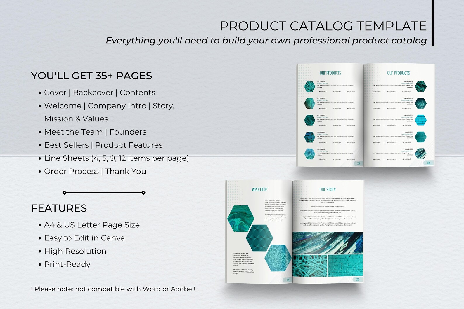 Editable Product Catalog Template | Line Sheet, Pricing Guide (canva ...