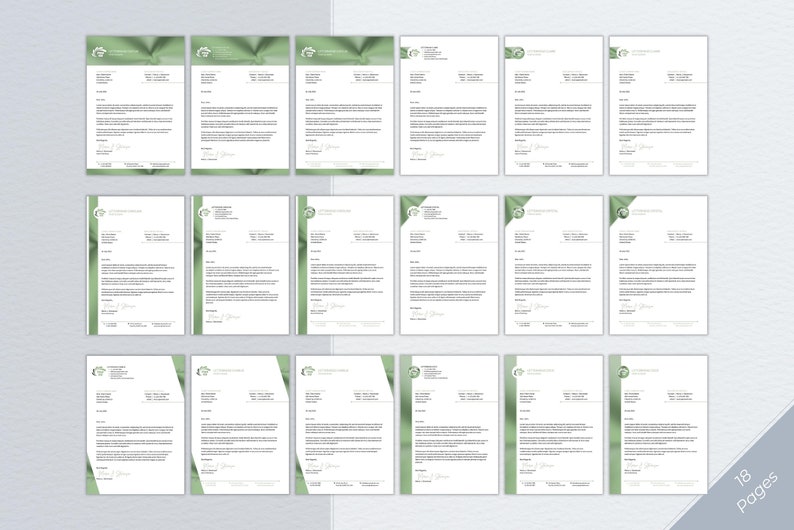 Letterhead Canva Template Bundle, Modern Editable Business Letterhead ...