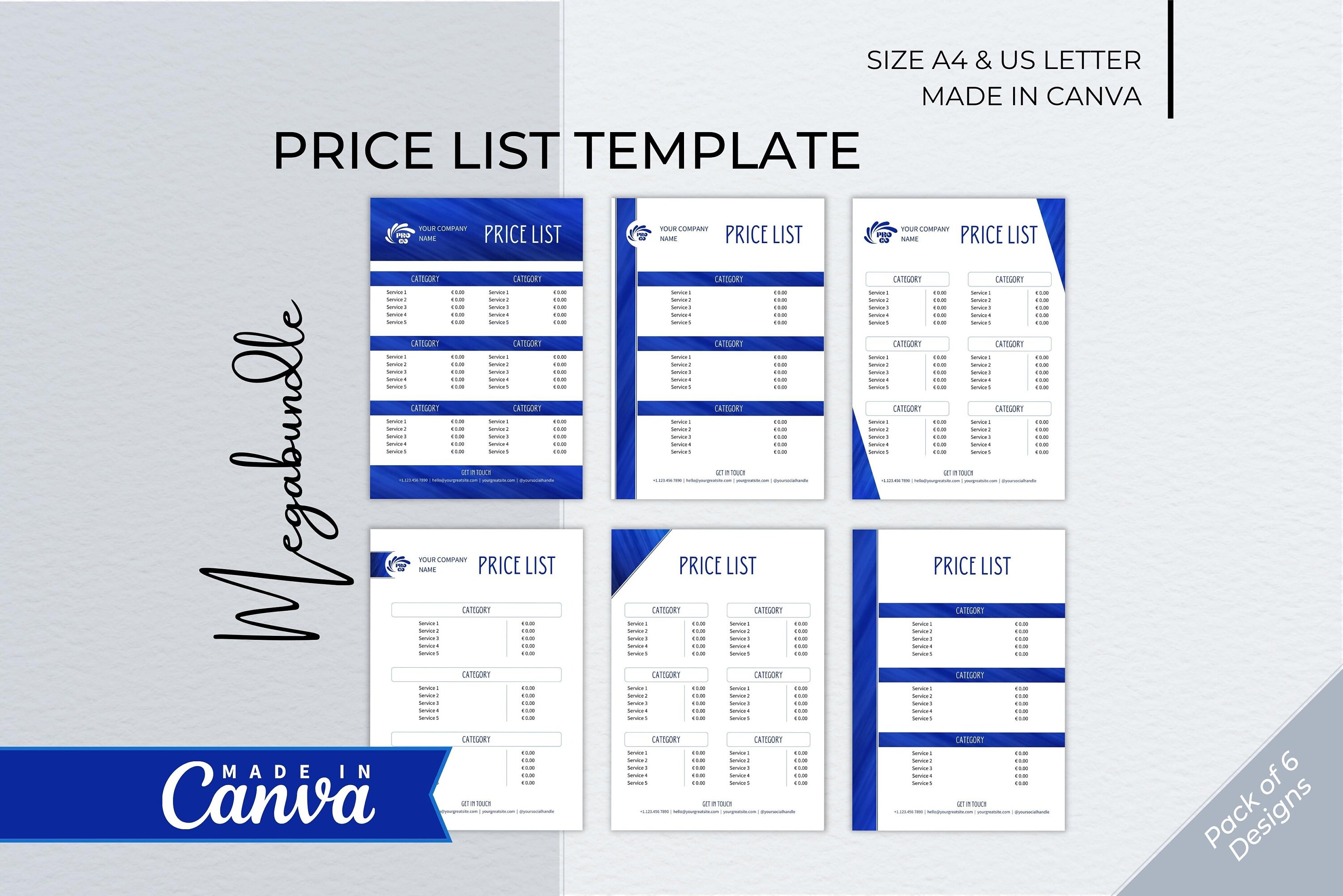 Price List Canva Template Fully Editable Price Sheet - Etsy