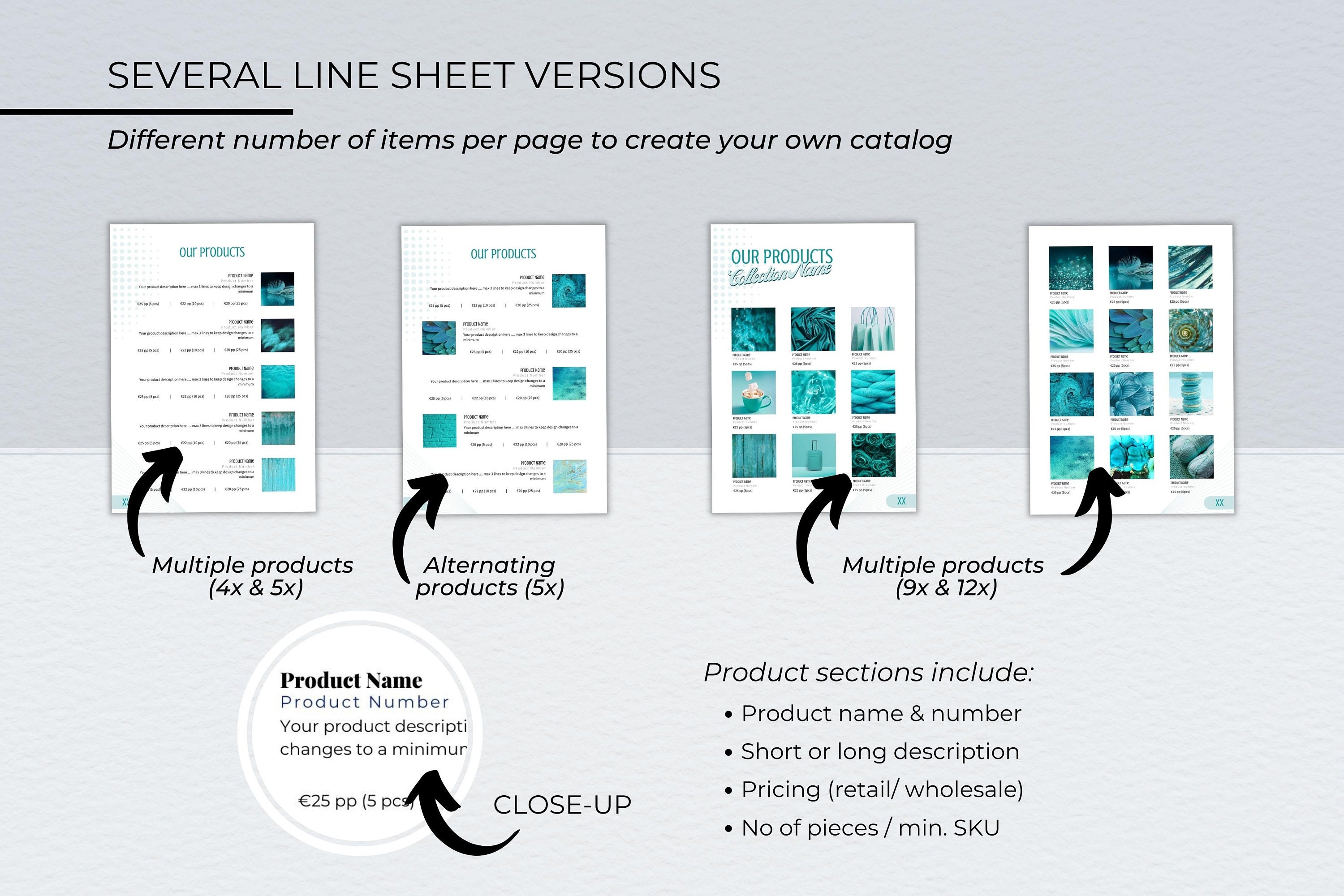 35+ Editable Product Catalog & Line Sheet Templates | Product Pricing ...
