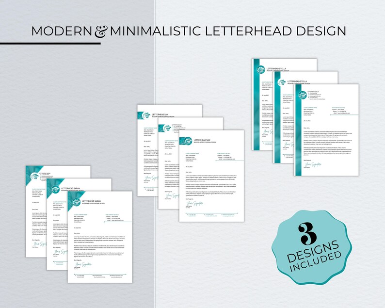 Letterhead Canva Template Bundle Modern Editable Business - Etsy