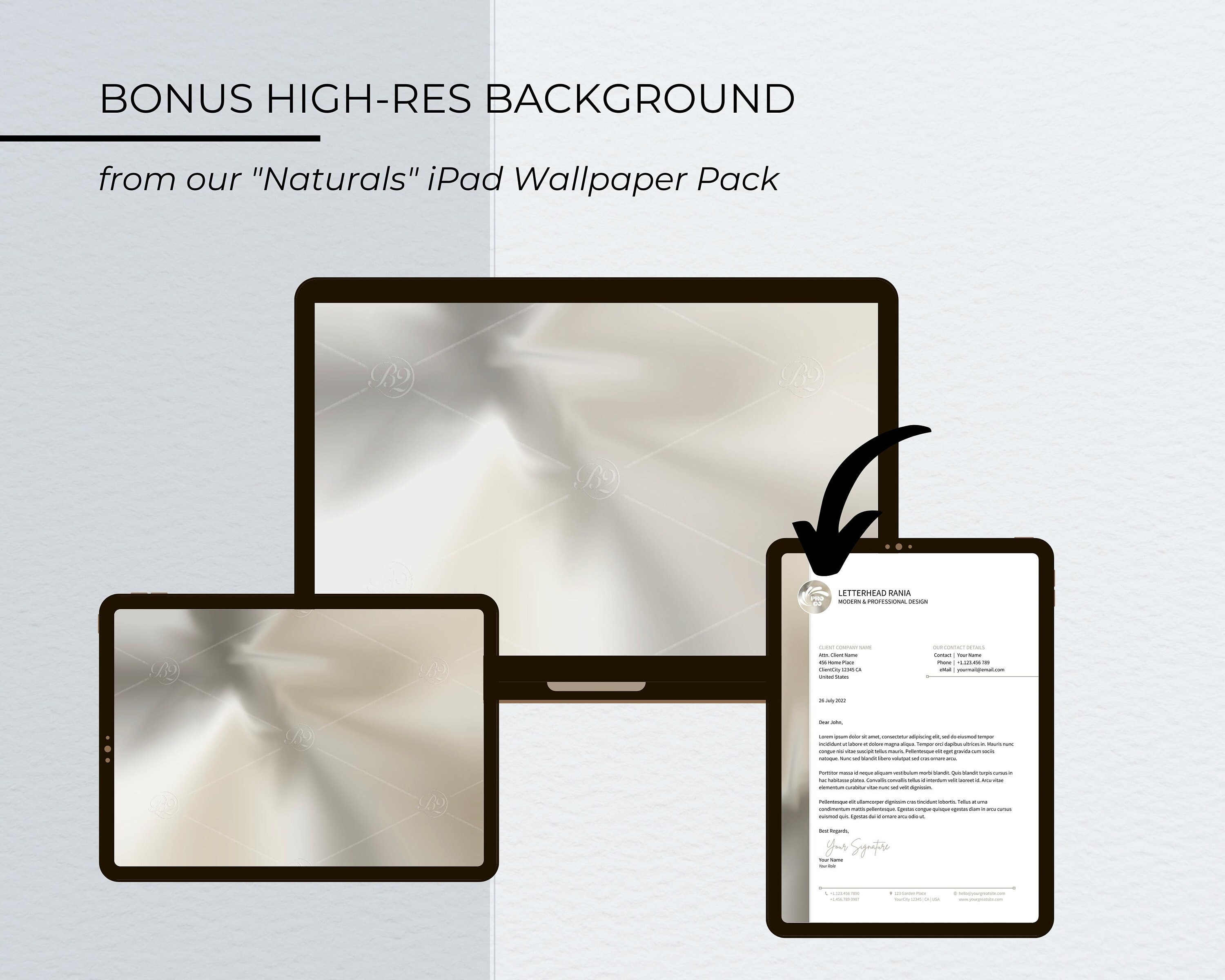 Letterhead Canva Template Bundle, Modern Editable Business Letterhead ...
