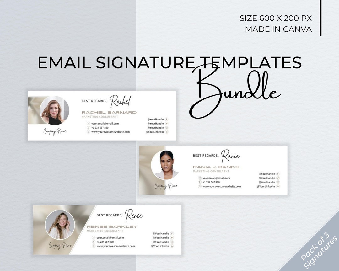 Modern Email Signature Canva Templates | Business Signature Design ...