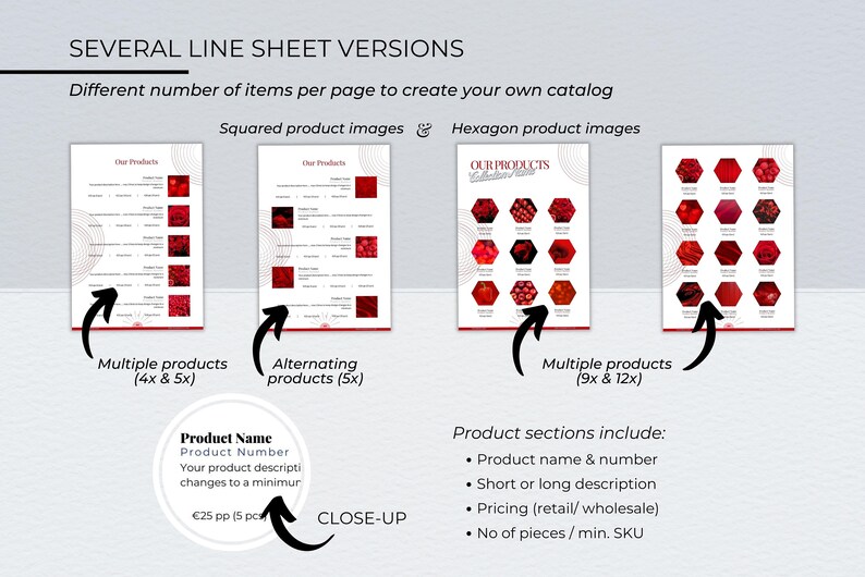 70+ Editable Product Catalog & Line Sheet Templates | Product Pricing ...