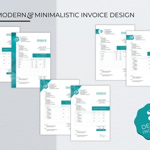 Editable Invoice Template Bundle, Modern Business Receipt (A4 & US ...