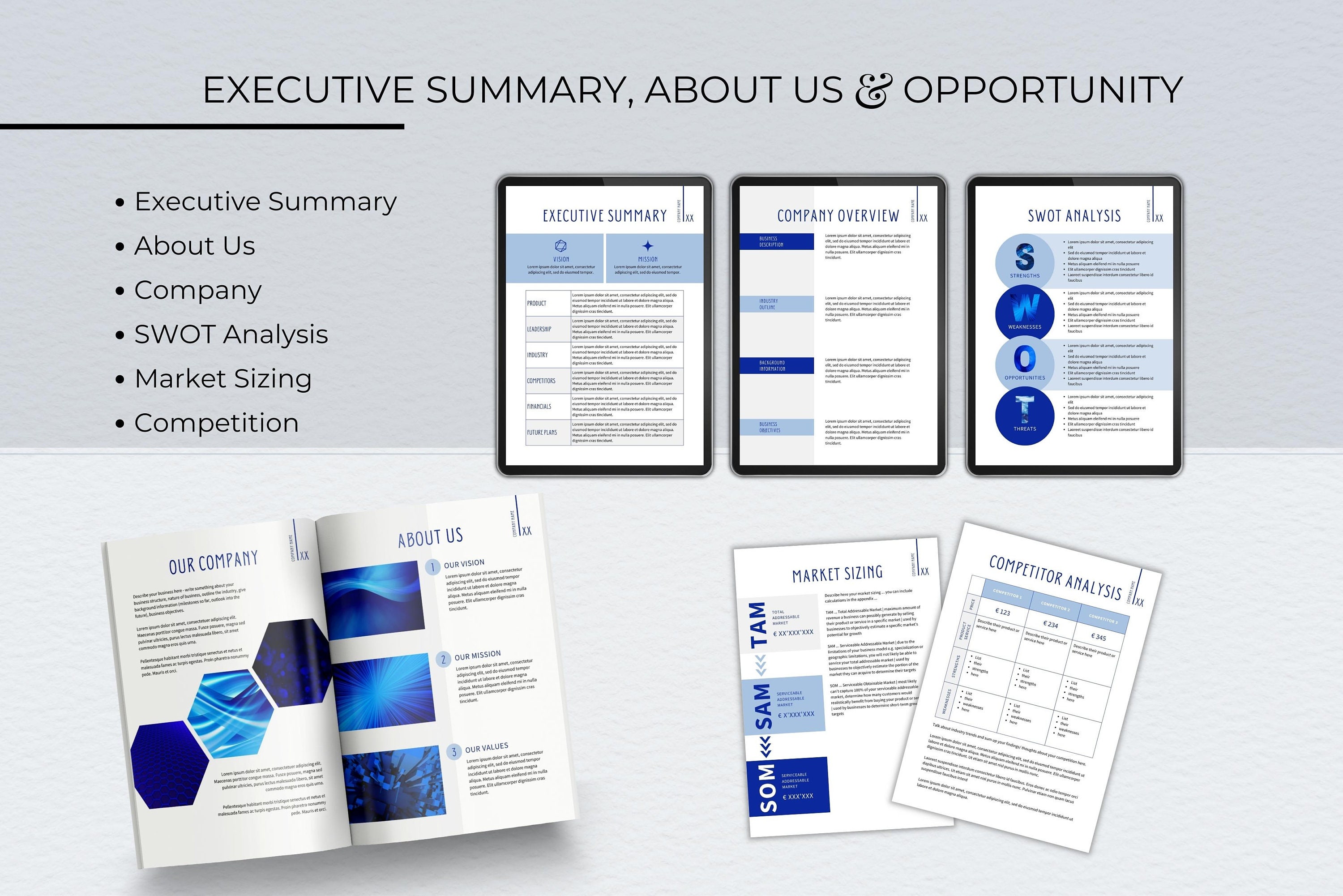 Business Plan Template, Professional Business Planner Proposal, Startup ...