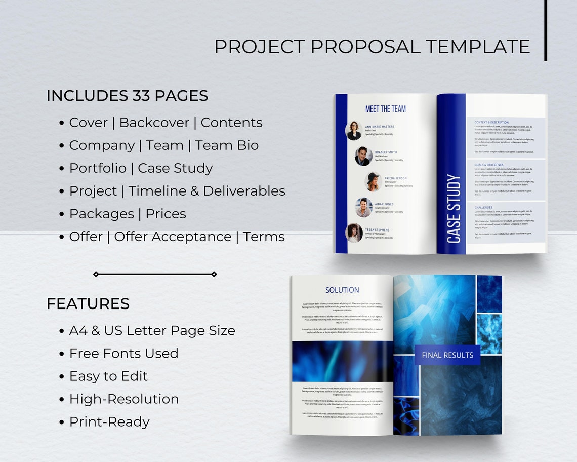Project Proposal Template Bundle, 33 Pages Professional Proposal ...
