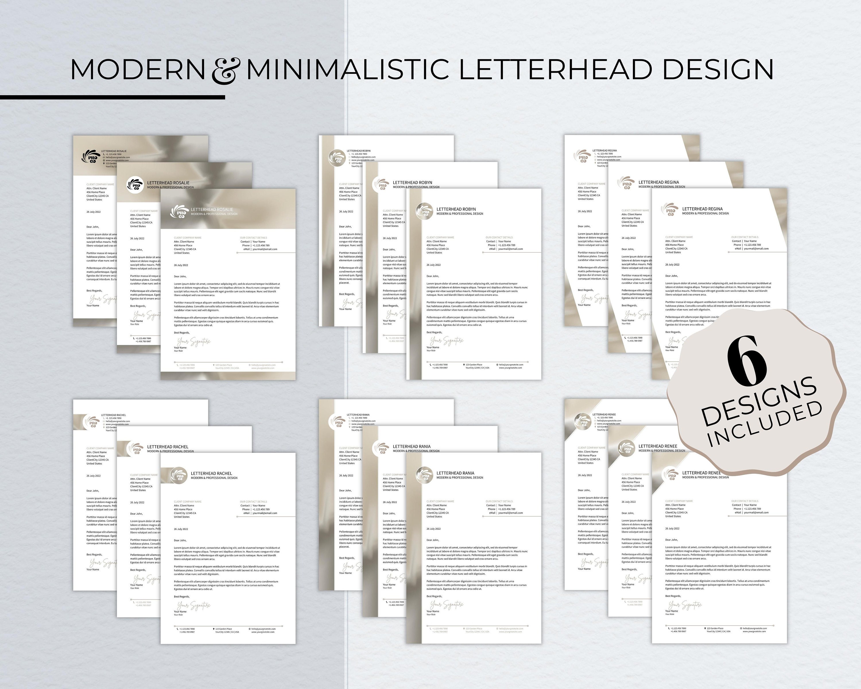 Letterhead Canva Template Bundle, Modern Editable Business Letterhead ...