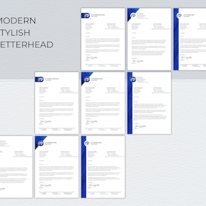 Letterhead Word Template Bundle, Modern Editable Business Letterhead ...