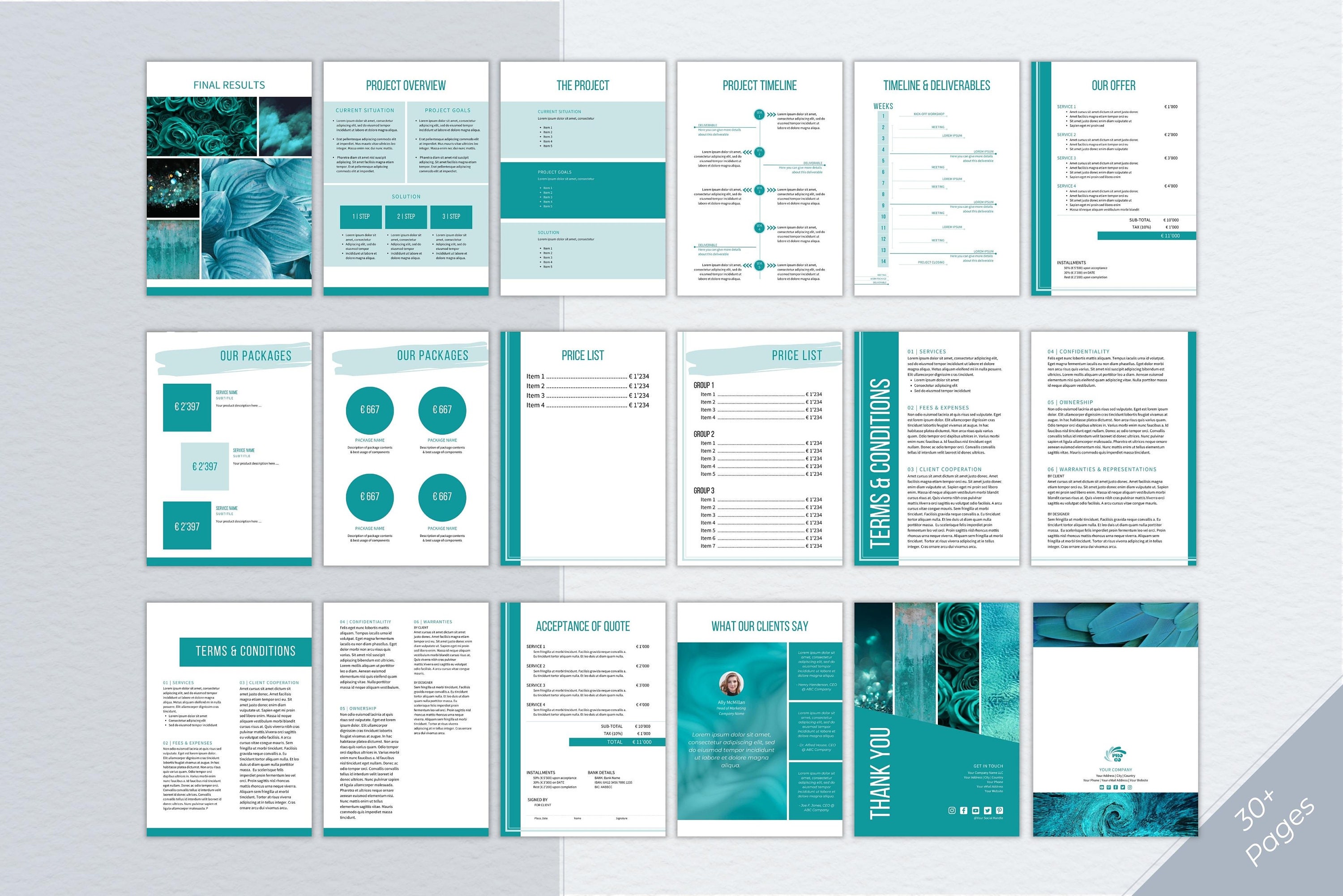 Project Proposal Template Bundle, 30+ Pages Professional Proposal ...