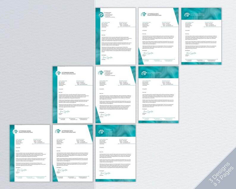 Letterhead Canva Template Bundle Modern Editable Business - Etsy