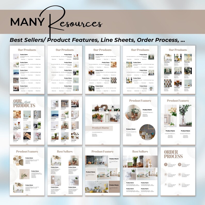 Editable Product Catalog Templates | Canva Line Sheet Bundle - Etsy UK