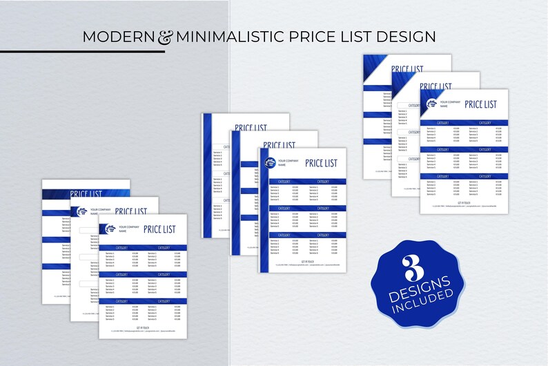 Price List Canva Template, Fully Editable Price Sheet, Printable Price ...