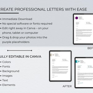 Letterhead Canva Template Bundle, Modern Editable Business Letterhead ...