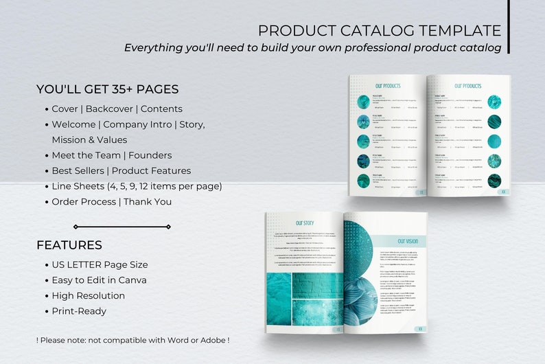 35+ Editable Product Catalog & Line Sheet Templates | Product Pricing ...