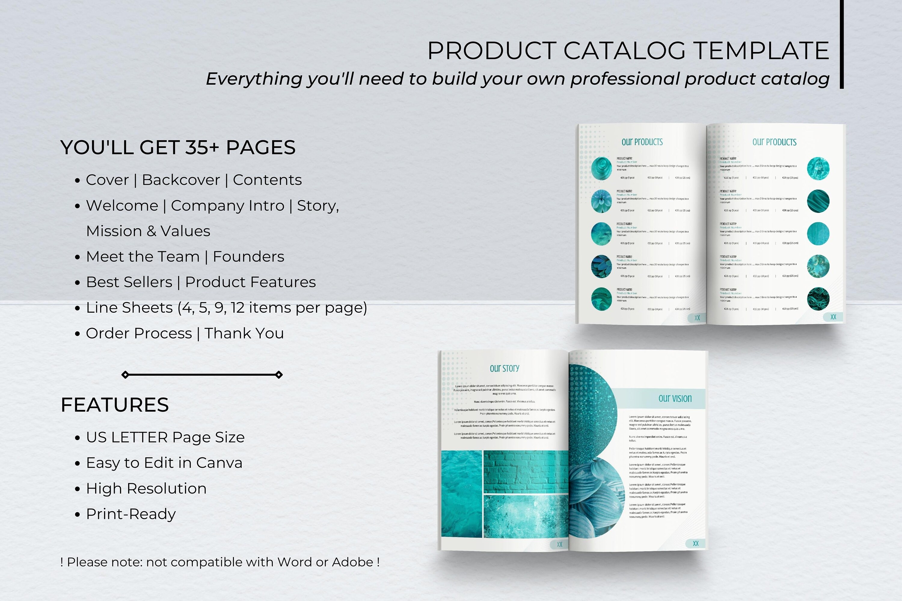35+ Editable Product Catalog & Line Sheet Templates | Product Pricing ...