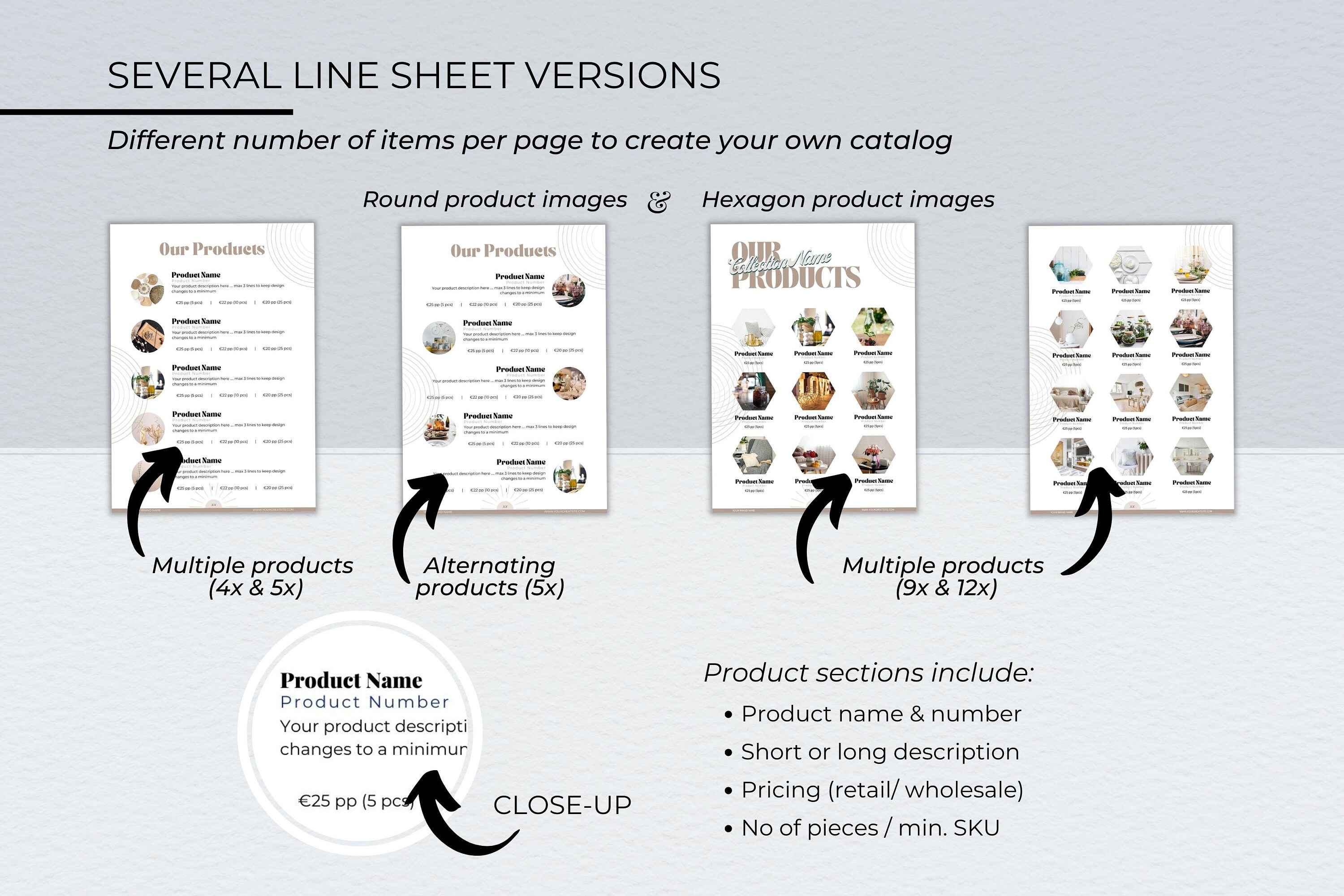 70+ Editable Product Catalog & Line Sheet Templates | Product Pricing ...