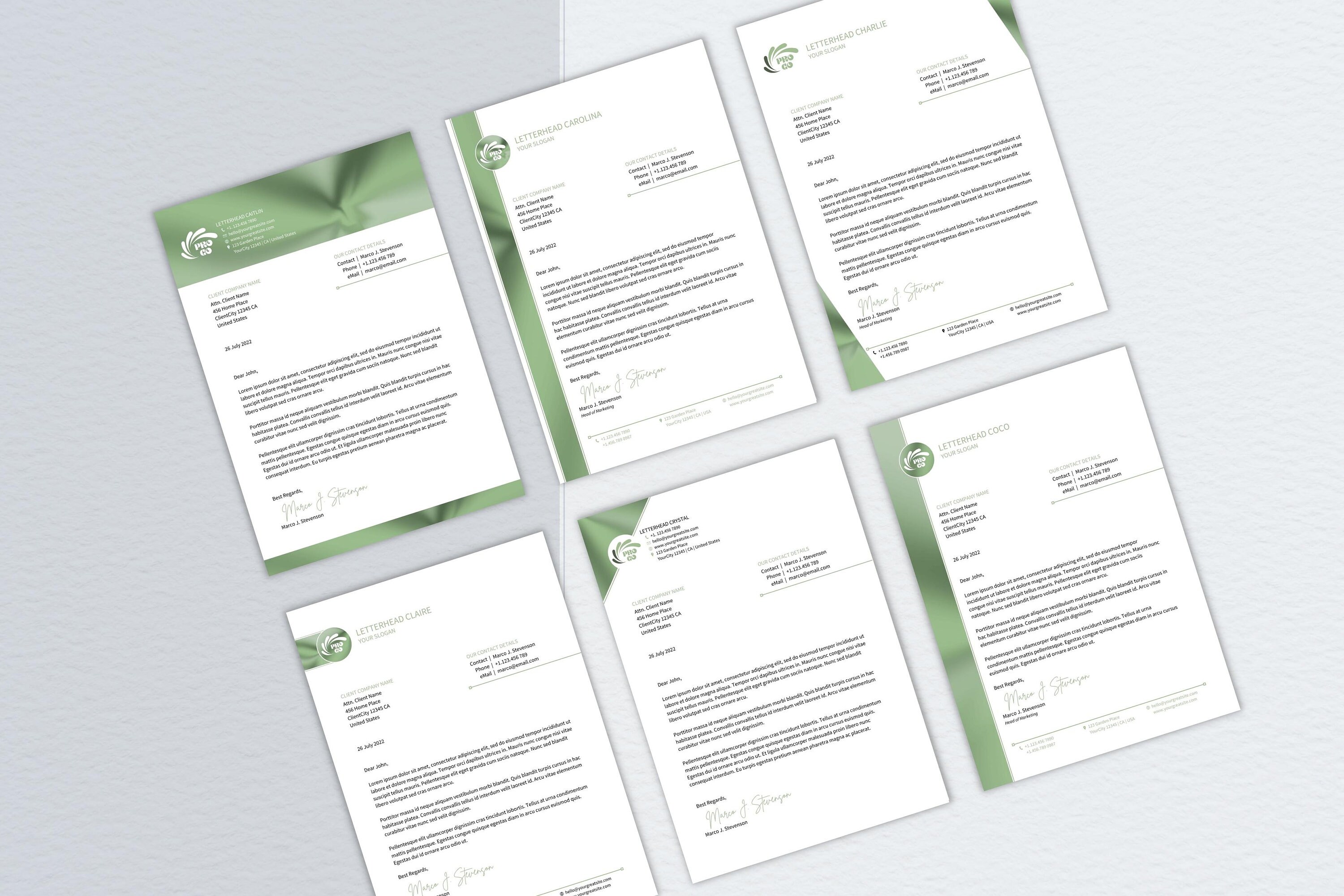 Letterhead Canva Template Bundle, Modern Editable Business Letterhead ...