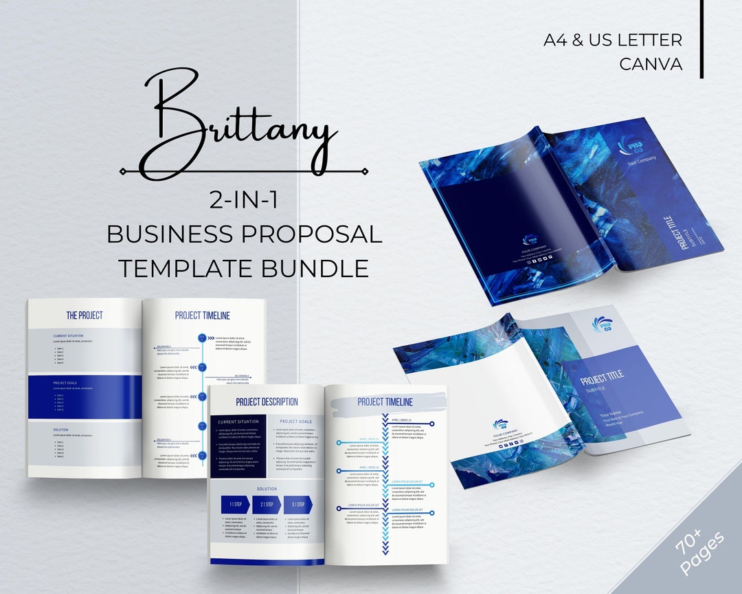 Business Proposal Template Bundle, 70+ Pages, Canva, A4 & US Letter - Etsy