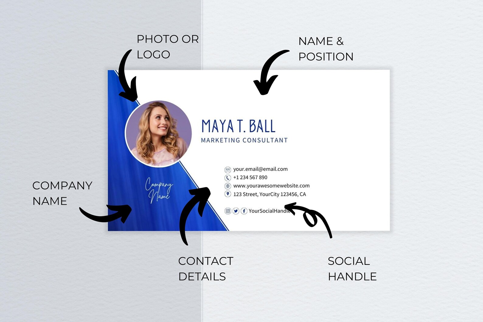 Business Card Canva Template Bundle With Photo or Logo | Modern ...
