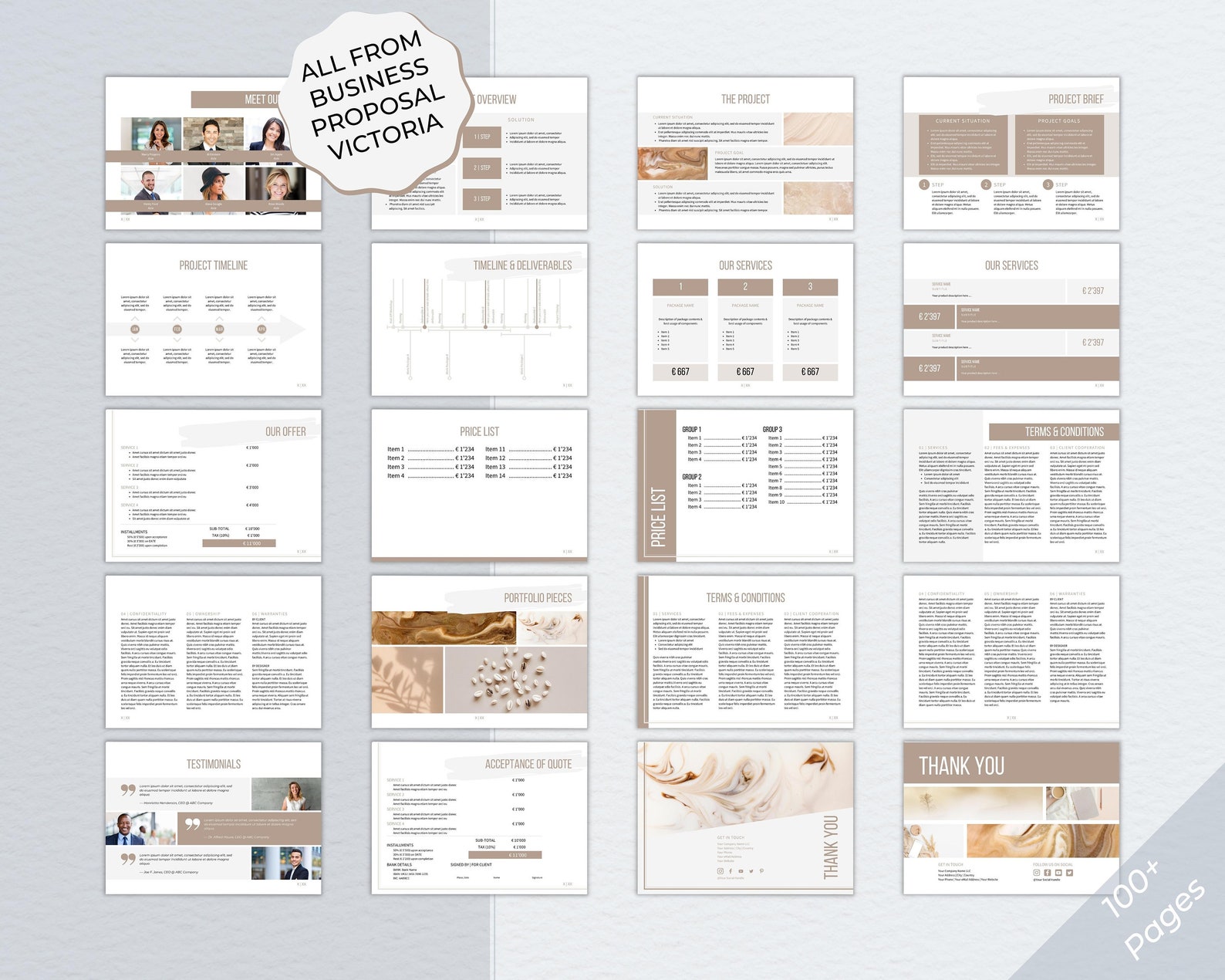 Business Proposal Template Bundle 100 Professional Proposal - Etsy
