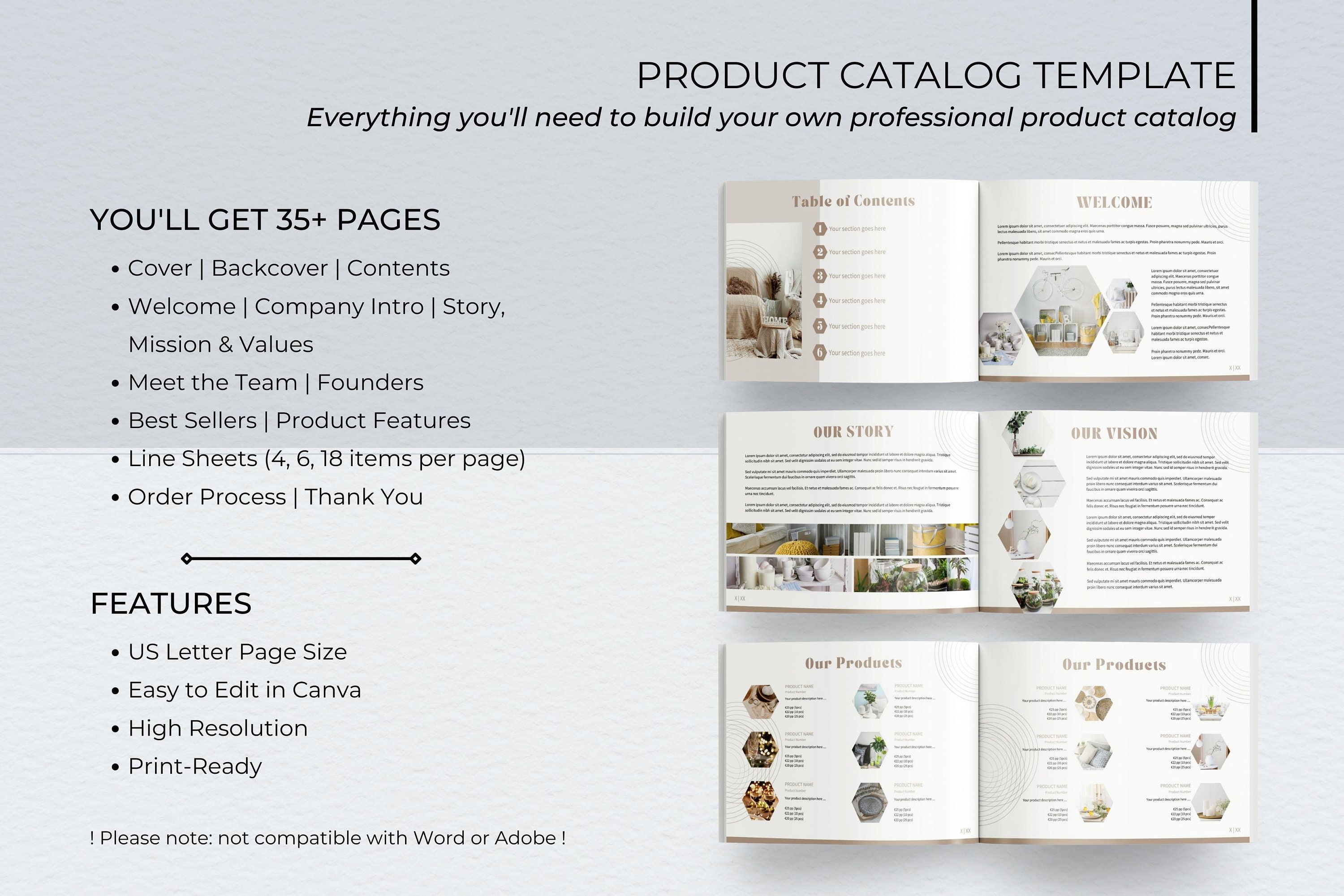 35+ Editable Product Catalog & Line Sheet Templates | Product Pricing ...