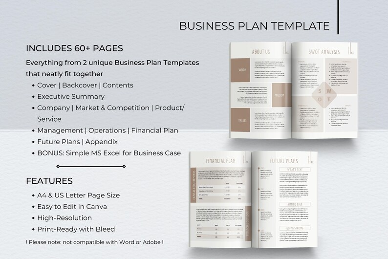 Business Plan Template, Professional Business Planner Proposal, Startup ...