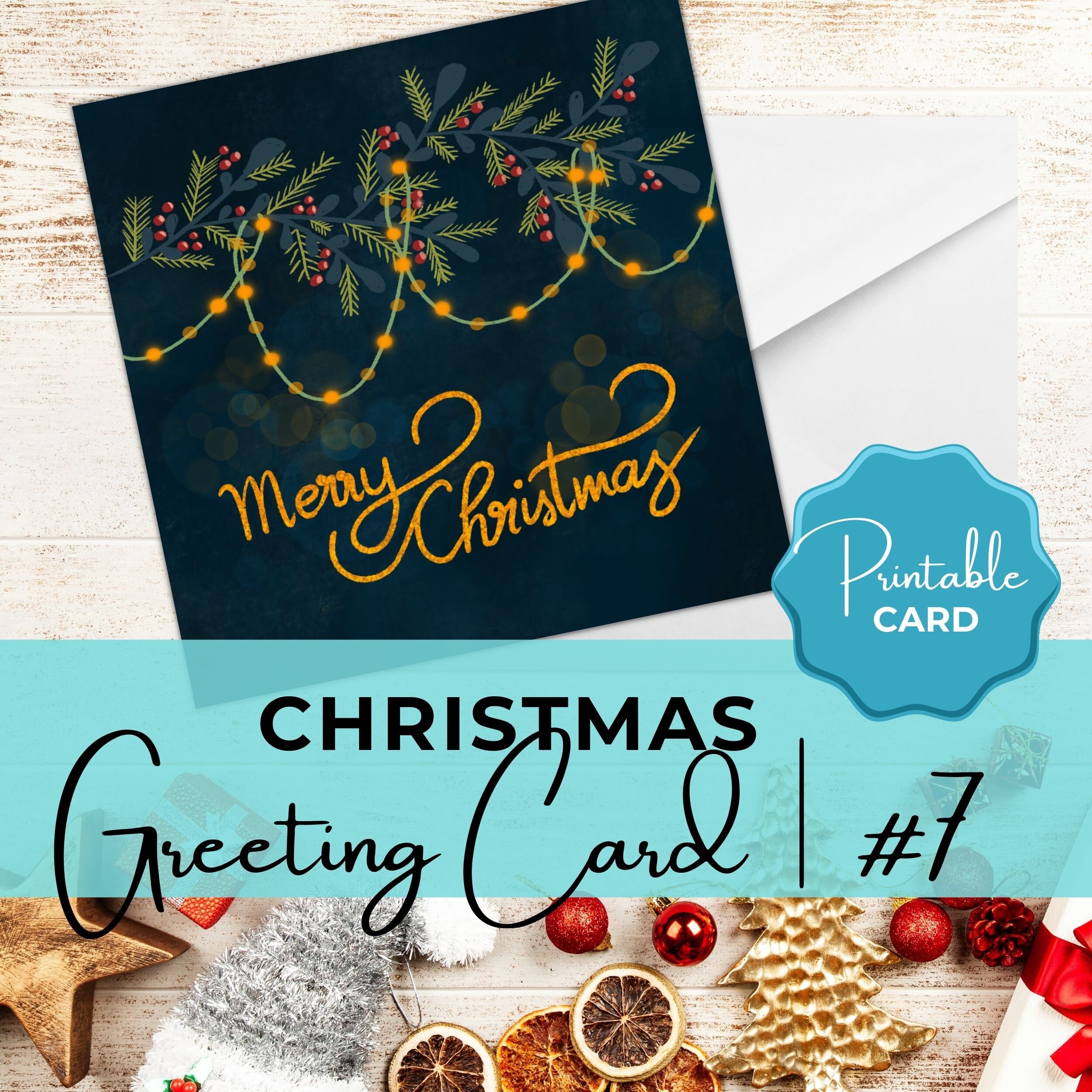 Printable Christmas Card Merry Christmas Card Digital - Etsy