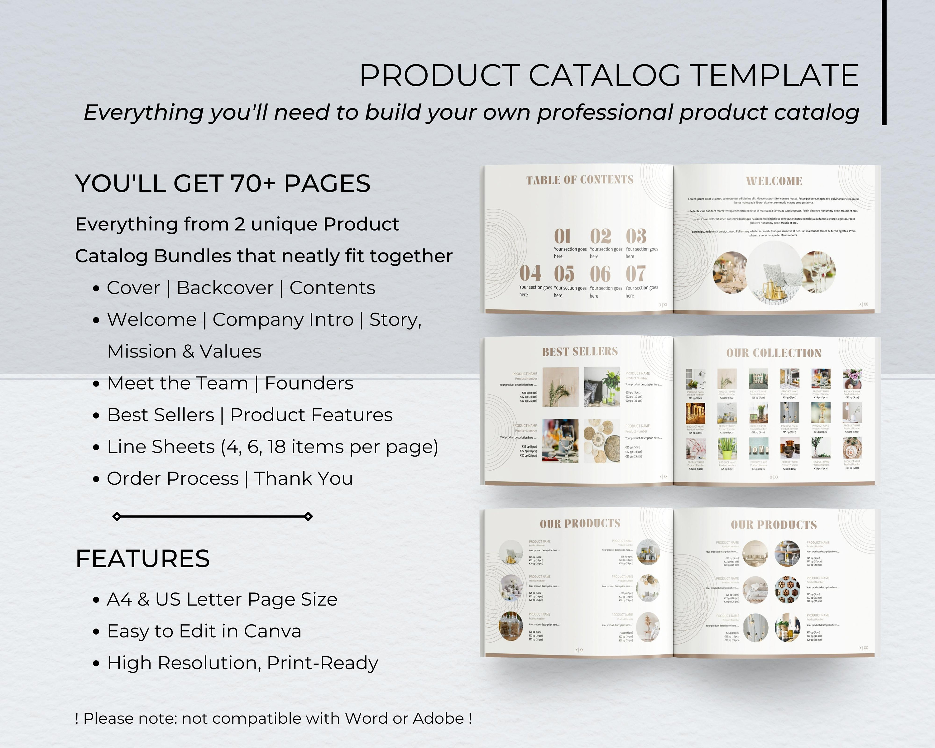 70+ Editable Product Catalog & Line Sheet Templates | Product Pricing ...